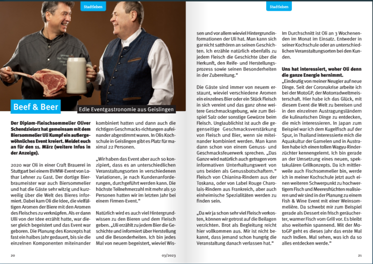 Interview zu Beef & Beer im Koi-Stadtmagazin - gaumencunst